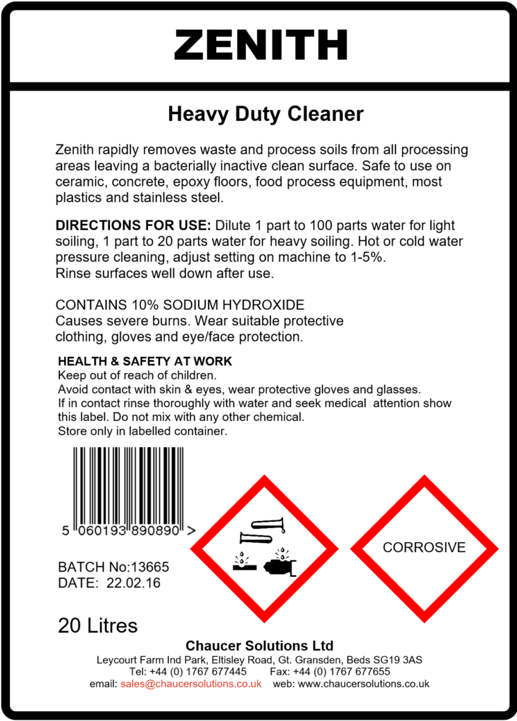 ZENITH – 20 litres – Chaucer Solutions