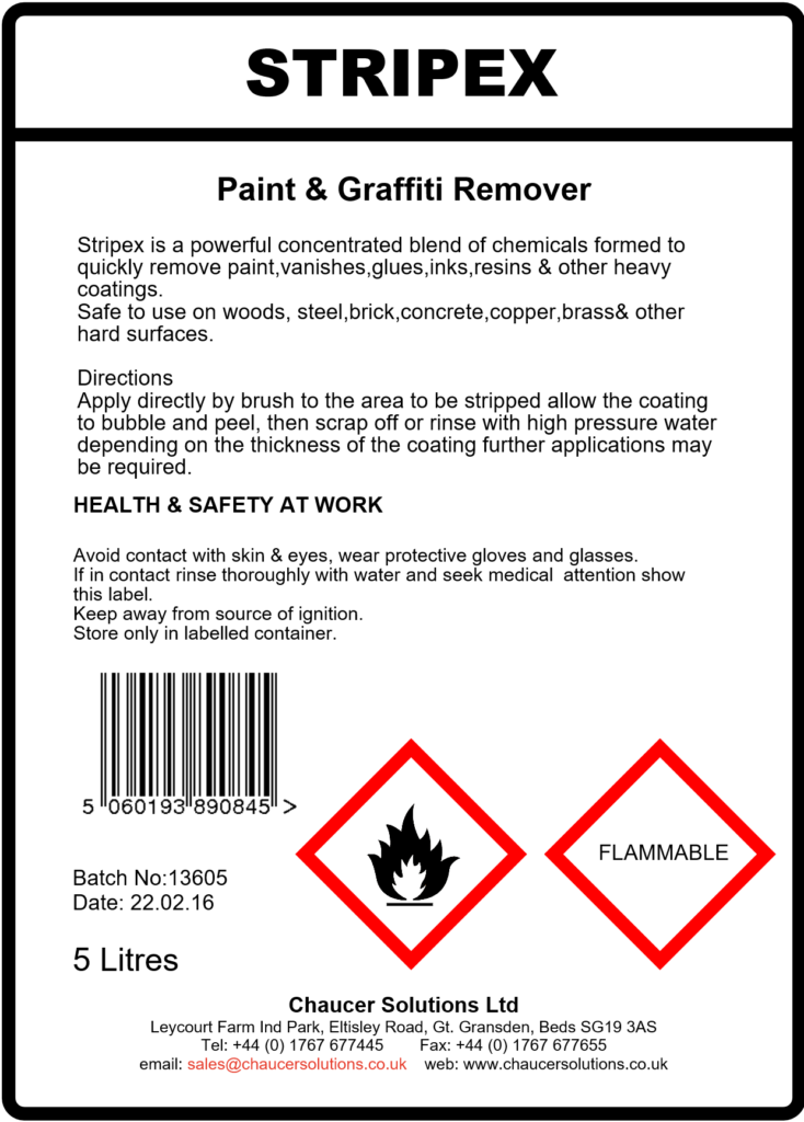 STRIPEX HEAVY DUTY PAINT STRIPPER GEL – 5 LITRES – Chaucer Solutions