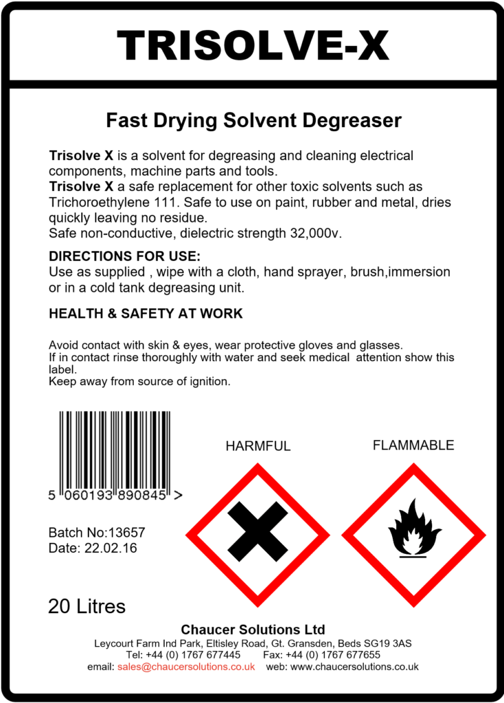 TRISOLVE-X – 20 LITRES – Chaucer Solutions