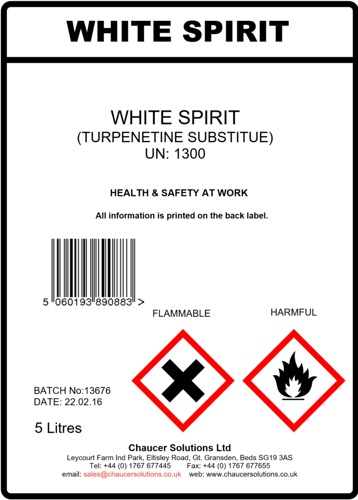WHITE SPIRIT – 5 LITRES – Chaucer Solutions